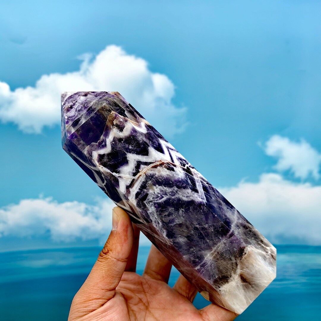 Damaged Dream Amethyst Crystal Tower Point Obelisk Reiki Mineral ...