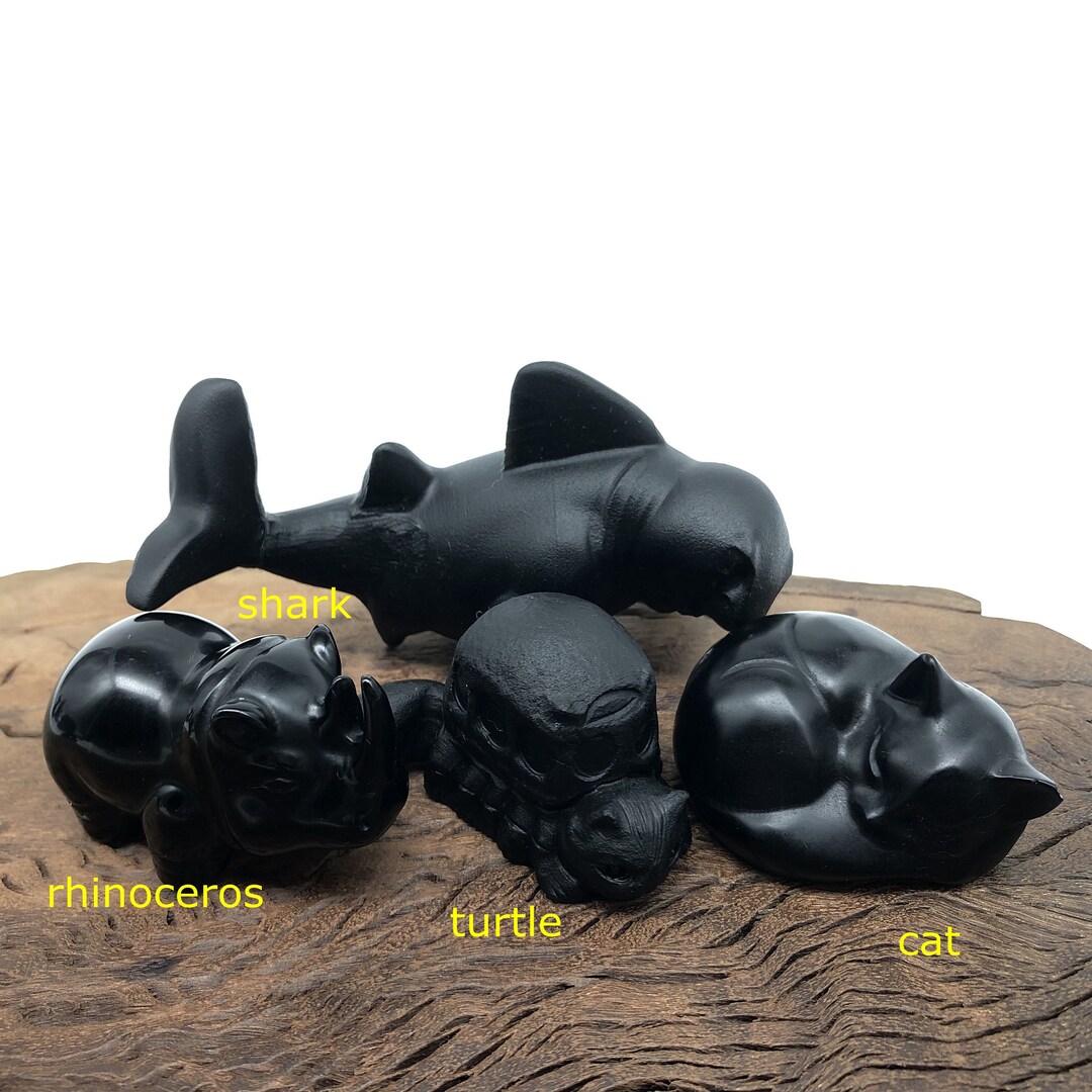 Obsidian Cartoon Figure Carving Crystal Souvenir Gift - Etsy