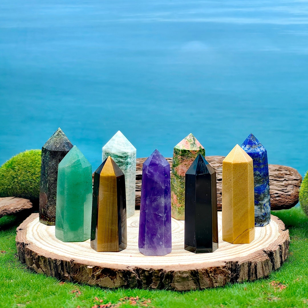 Crystal Towers Point Obelisk Wand Energy Meditation Gift Chakra Reiki ...
