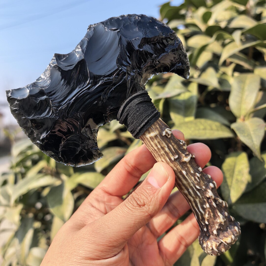 Obsidian Crystal Axe, Healing Stone, Chakra Balancing Tool Home Decor ...