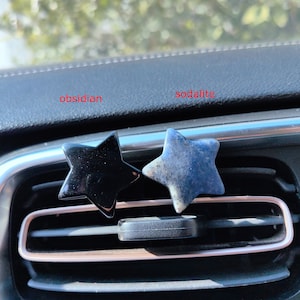 Car Vent Clips Crystals Star Moon，car Outlet Decoration, Natural Quartz ...