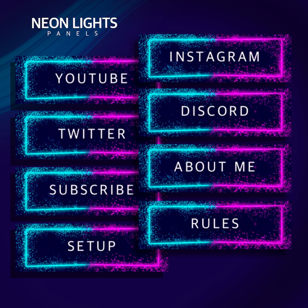 Neon Lights Panels / Twitch Starter Pack - Etsy Singapore