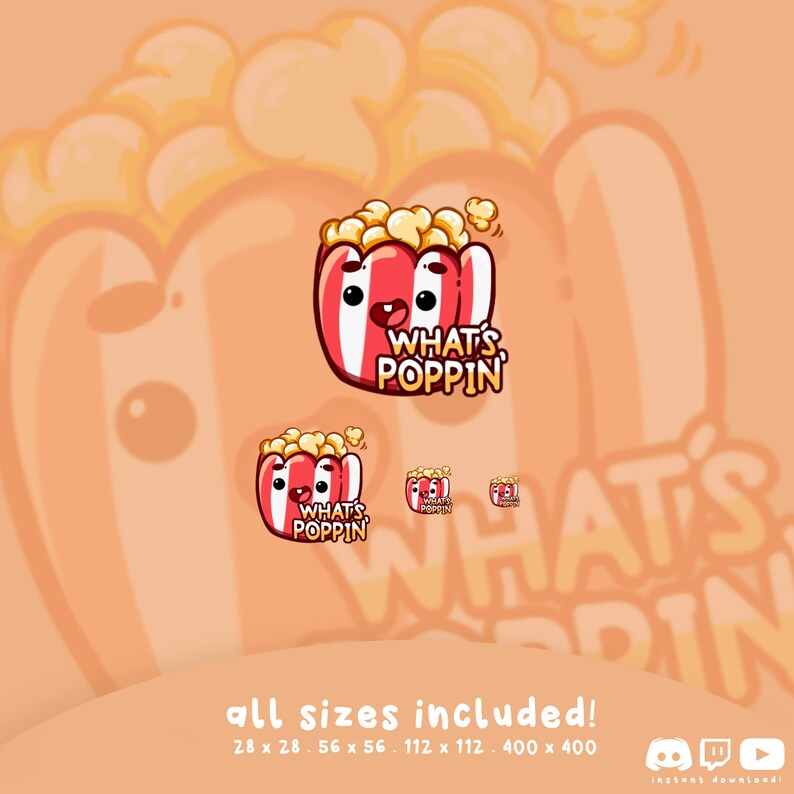 Popcorn Emote Text High-quality What's Poppin' Twitch Discord Youtube ...