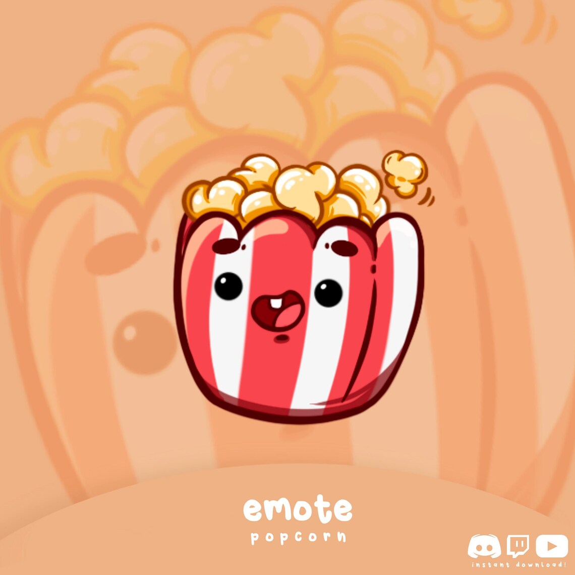 Popcorn Emote High Quality What's Poppin' Twitch | Etsy UK