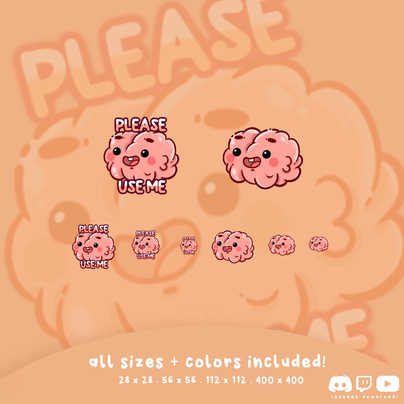 Brain Emote High-quality Please Use Me Twitch Discord Youtube Directly ...