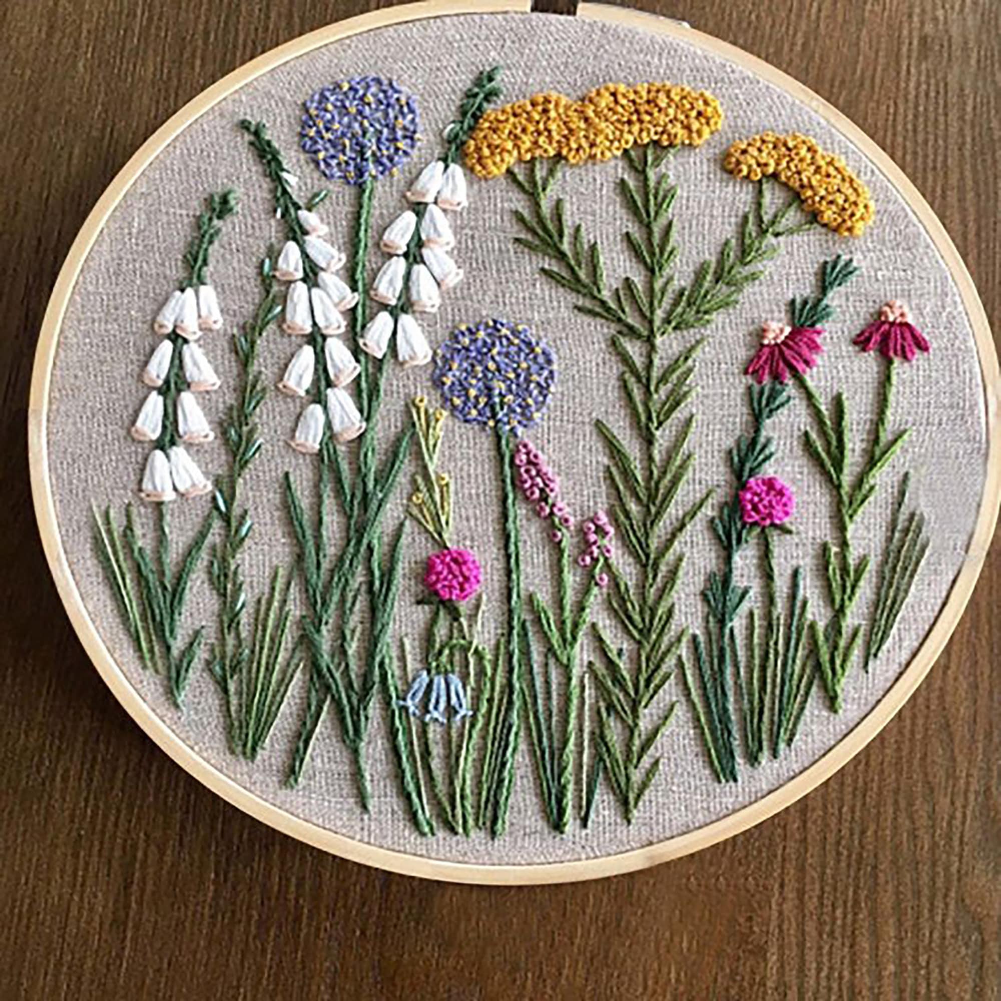 Floral Embroidery Full Kits Floral Embroidery Kits For | Etsy