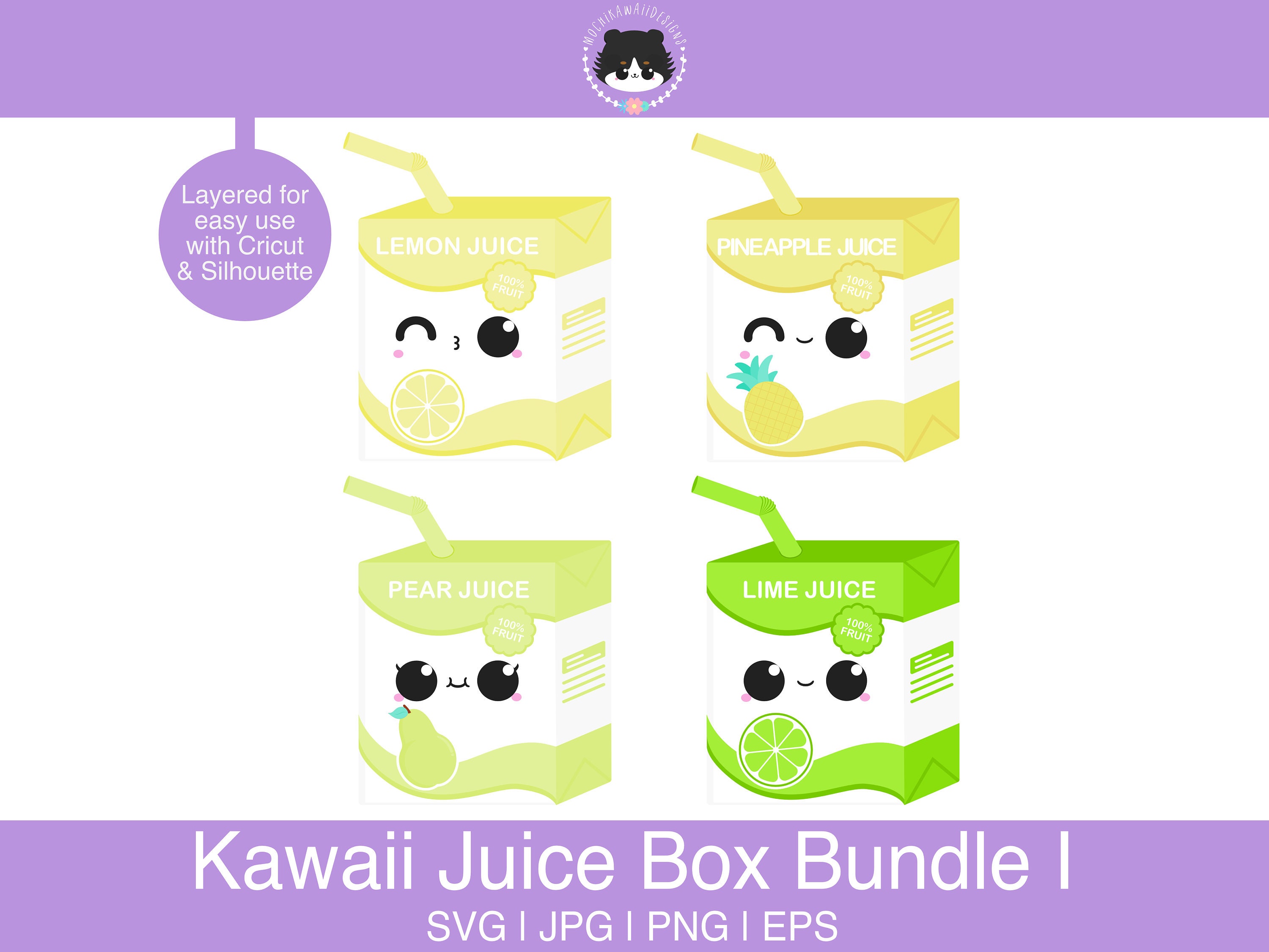 Juice Box SVG Bundle I: Lemon, Pineapple, Pear & Lime - Layered for ...