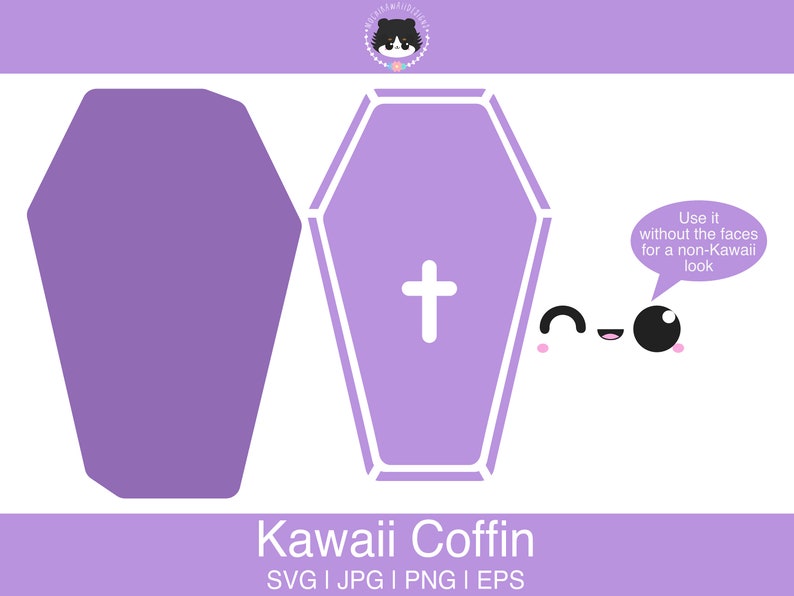 Kawaii Coffin SVG - Layered for Easy Use | Cute Coffin Svg, Eps, Jpg ...