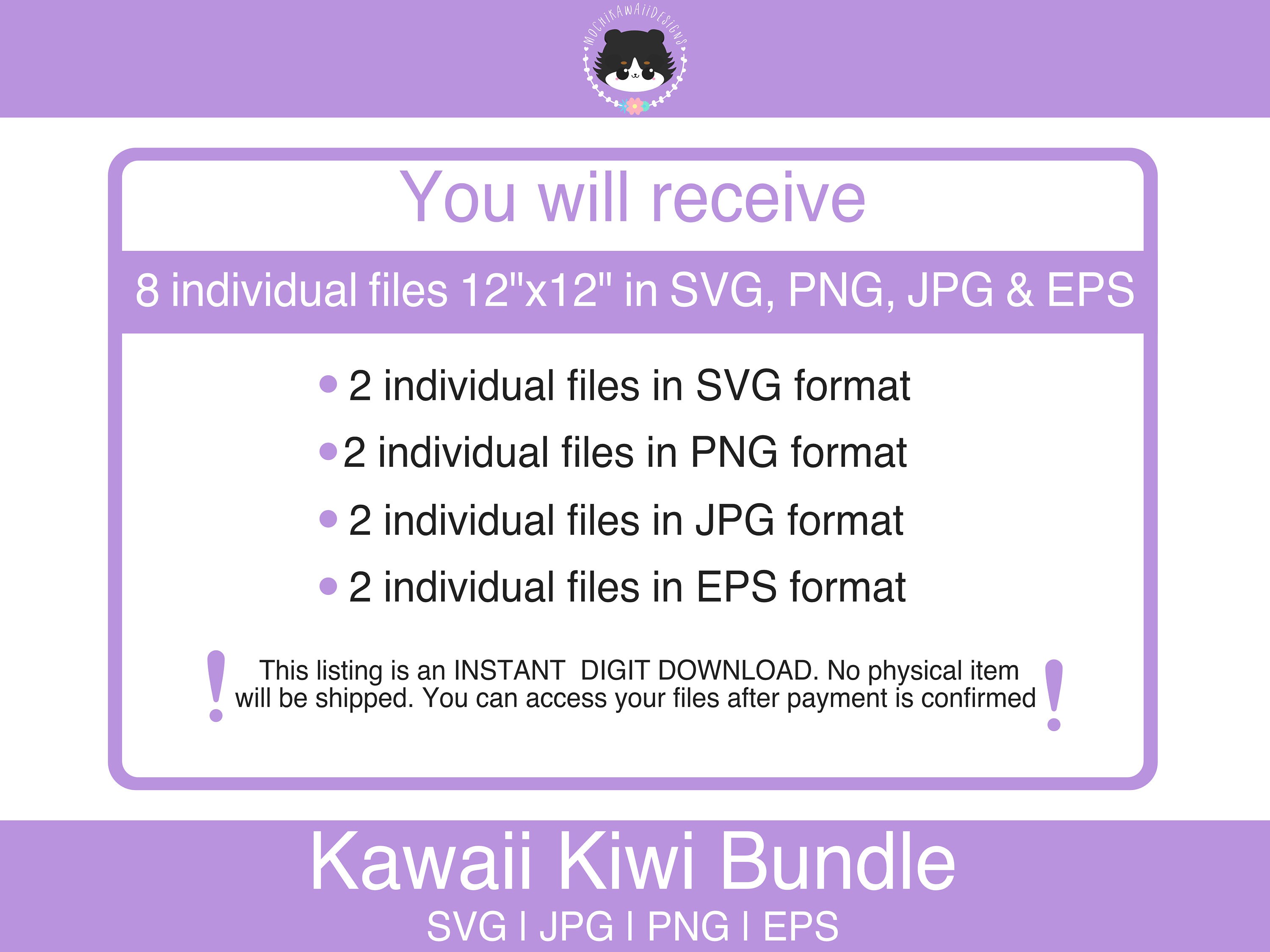 Kiwi SVG & Kiwi Slice SVG | Kawaii Bundle Svg - Layered for Easy Use ...