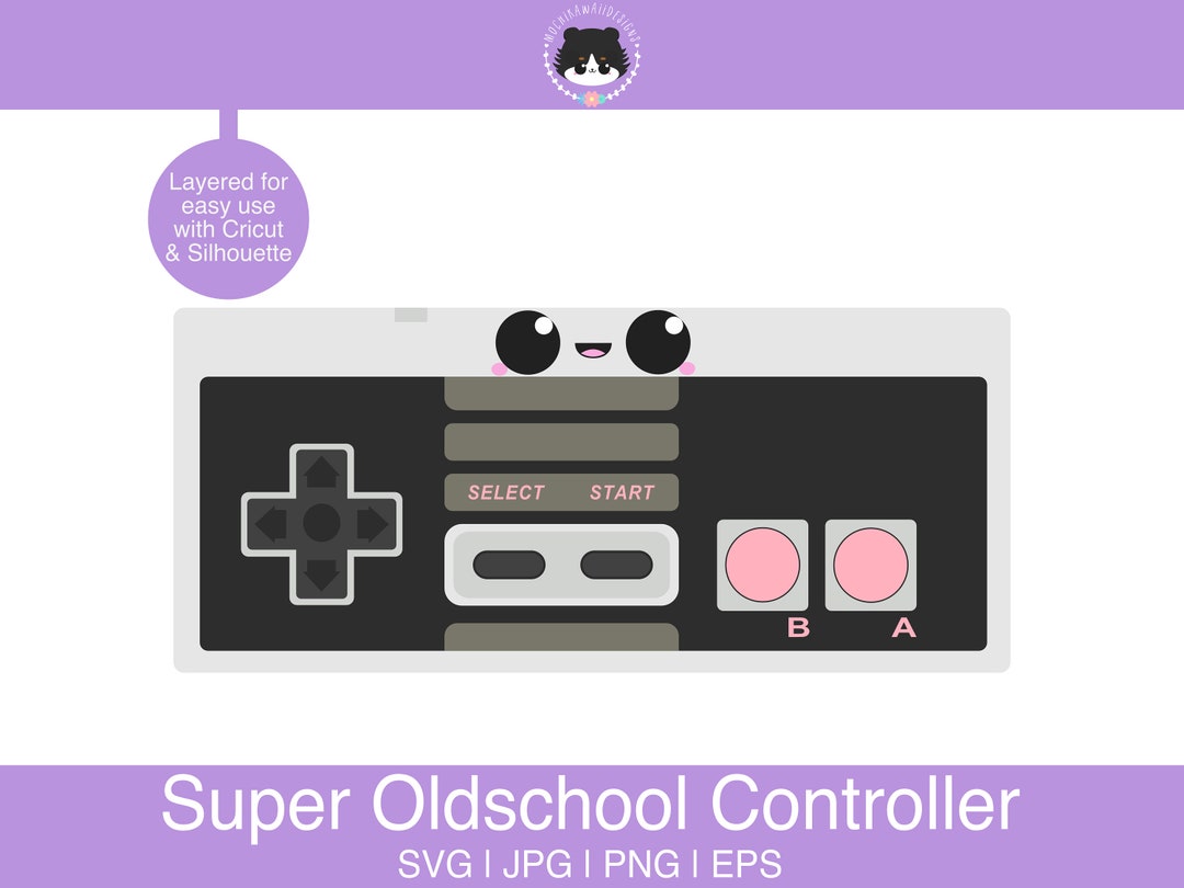 Kawaii Super Oldschool Controller SVG - Layered for Easy Use | Cute ...
