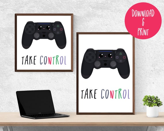 Kawaii Controller Printable Wall Art "Take Control" | Kawaii Printable ...
