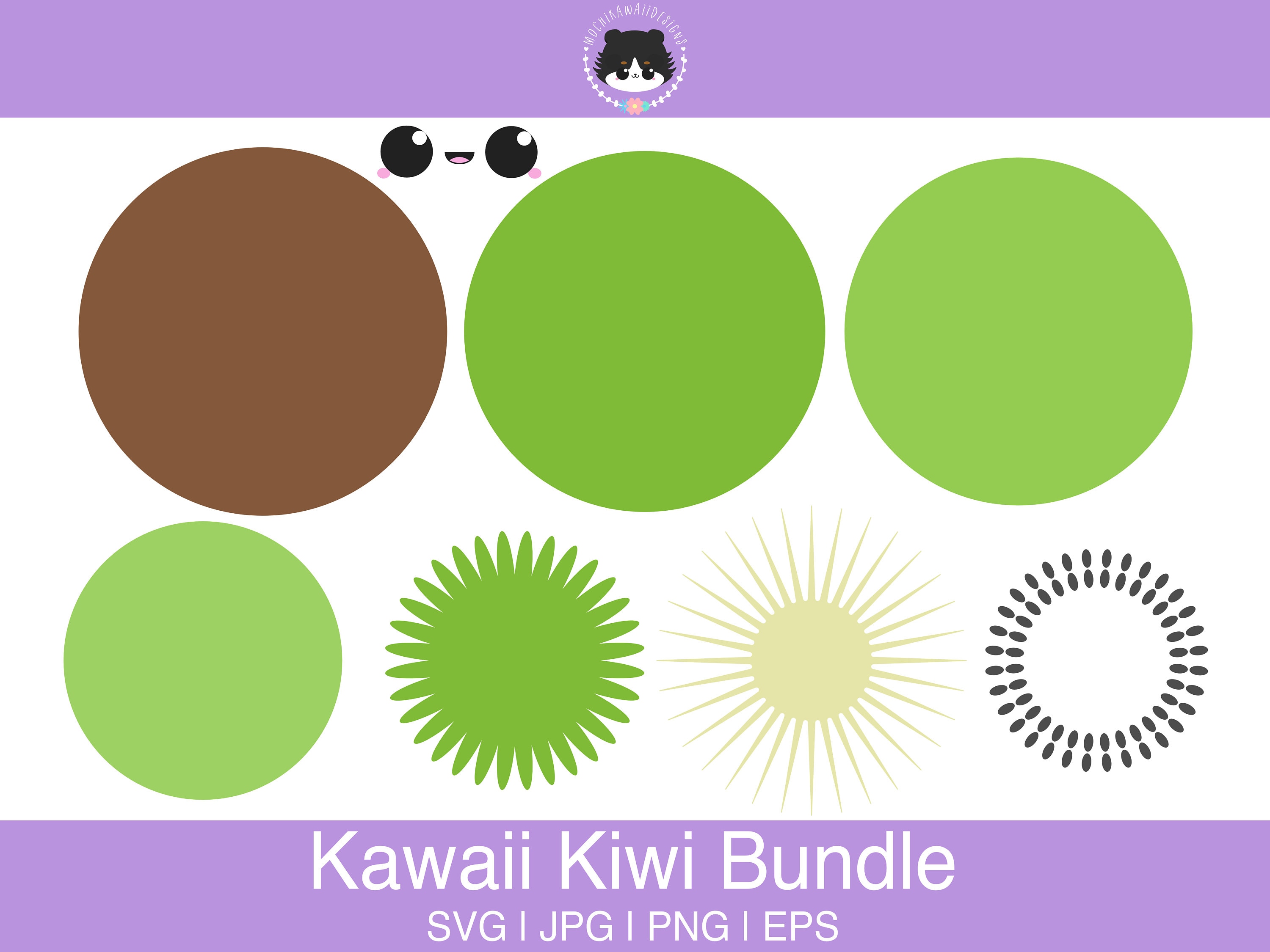 Kiwi SVG & Kiwi Slice SVG | Kawaii Bundle Svg - Layered for Easy Use ...