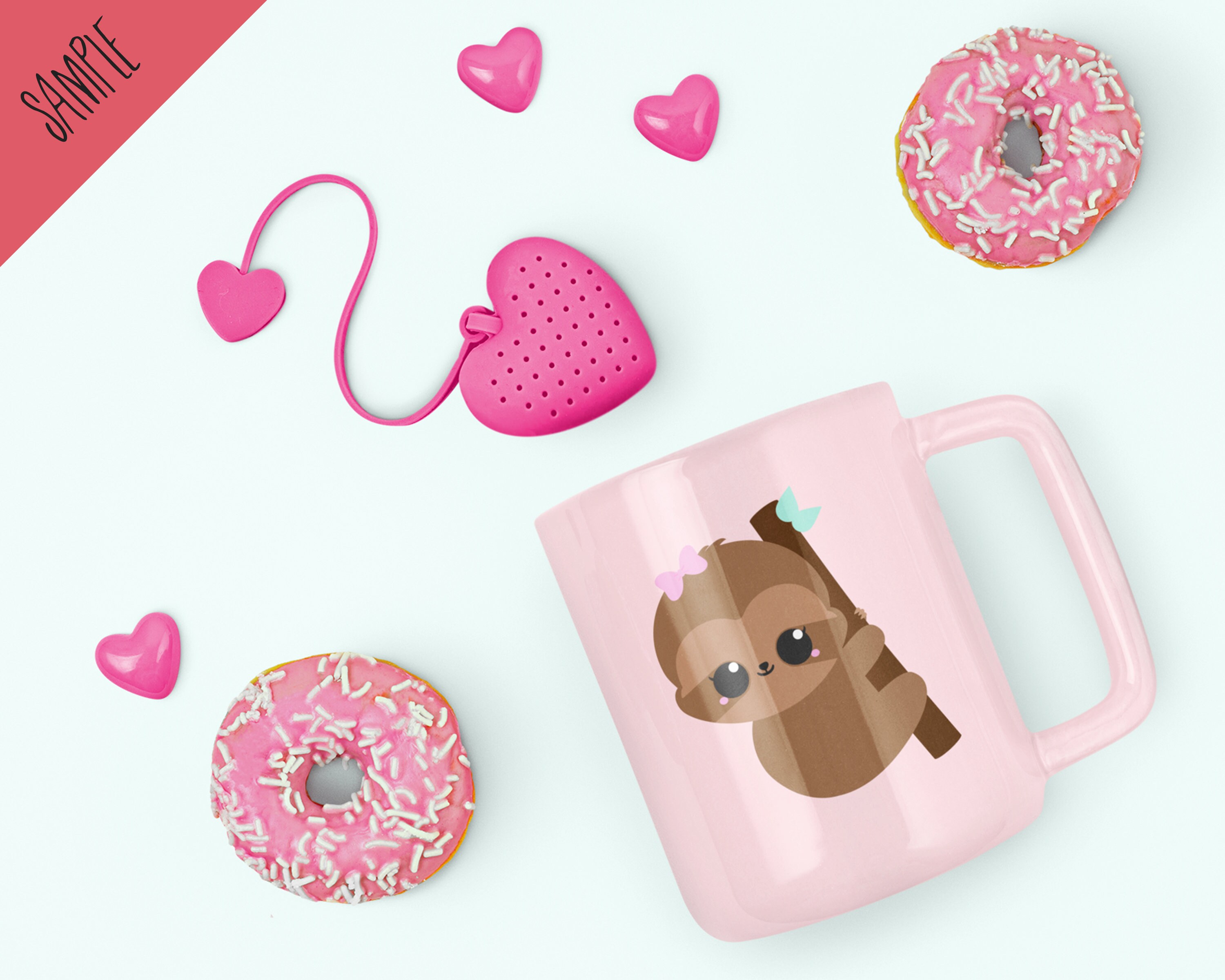 Girl Sloth SVG Sloth SVG Layered for Easy Use Svg, Eps, Jpg, Png Kawaii ...