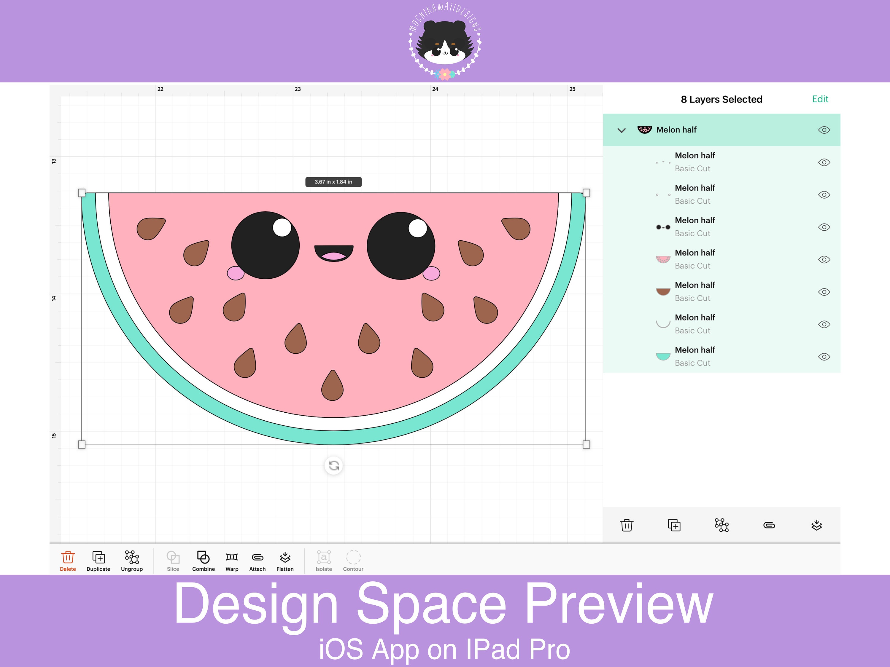 Melon SVG & Melon Slice SVG Kawaii Bundle Svg Layered for Easy Use ...
