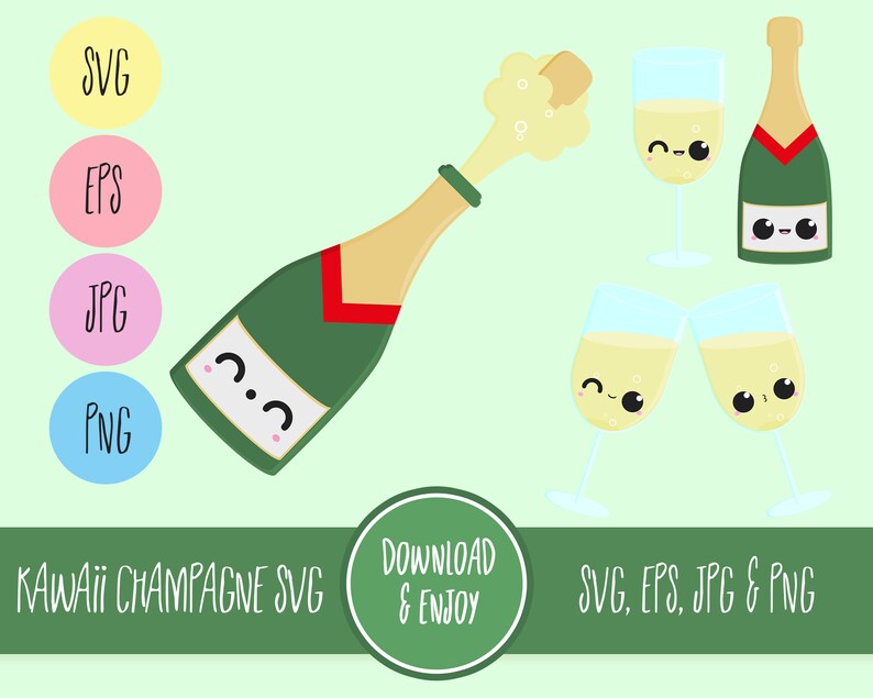Champagne SVG Bundle | Champagne SVG - Layered for Easy Use | Svg, Eps ...