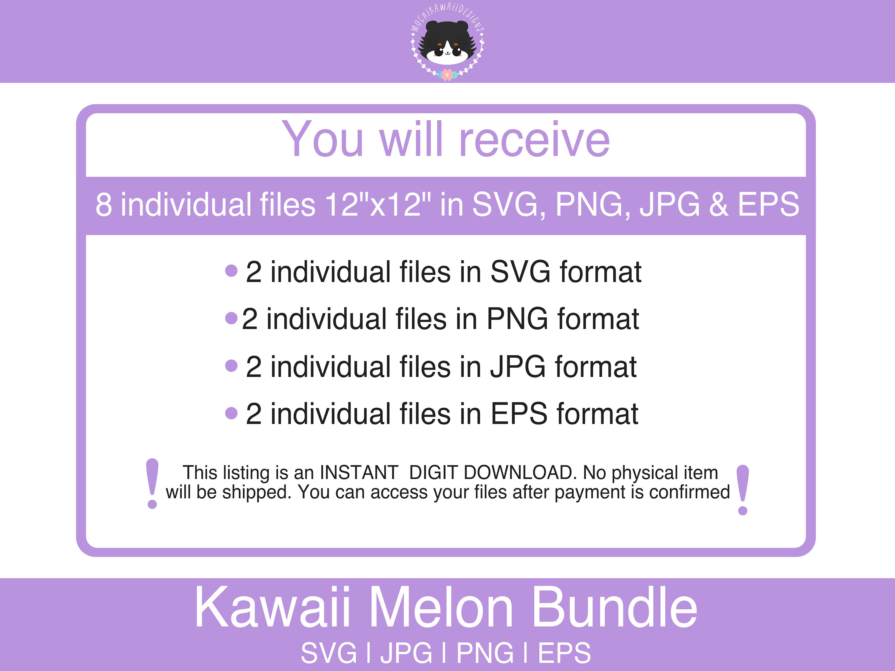 Melon SVG & Melon Slice SVG Kawaii Bundle Svg Layered for Easy Use ...