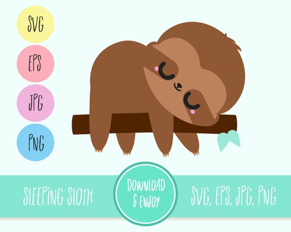 Sleeping Sloth SVG | Sloth SVG - layered for easy use | svg, eps, jpg ...
