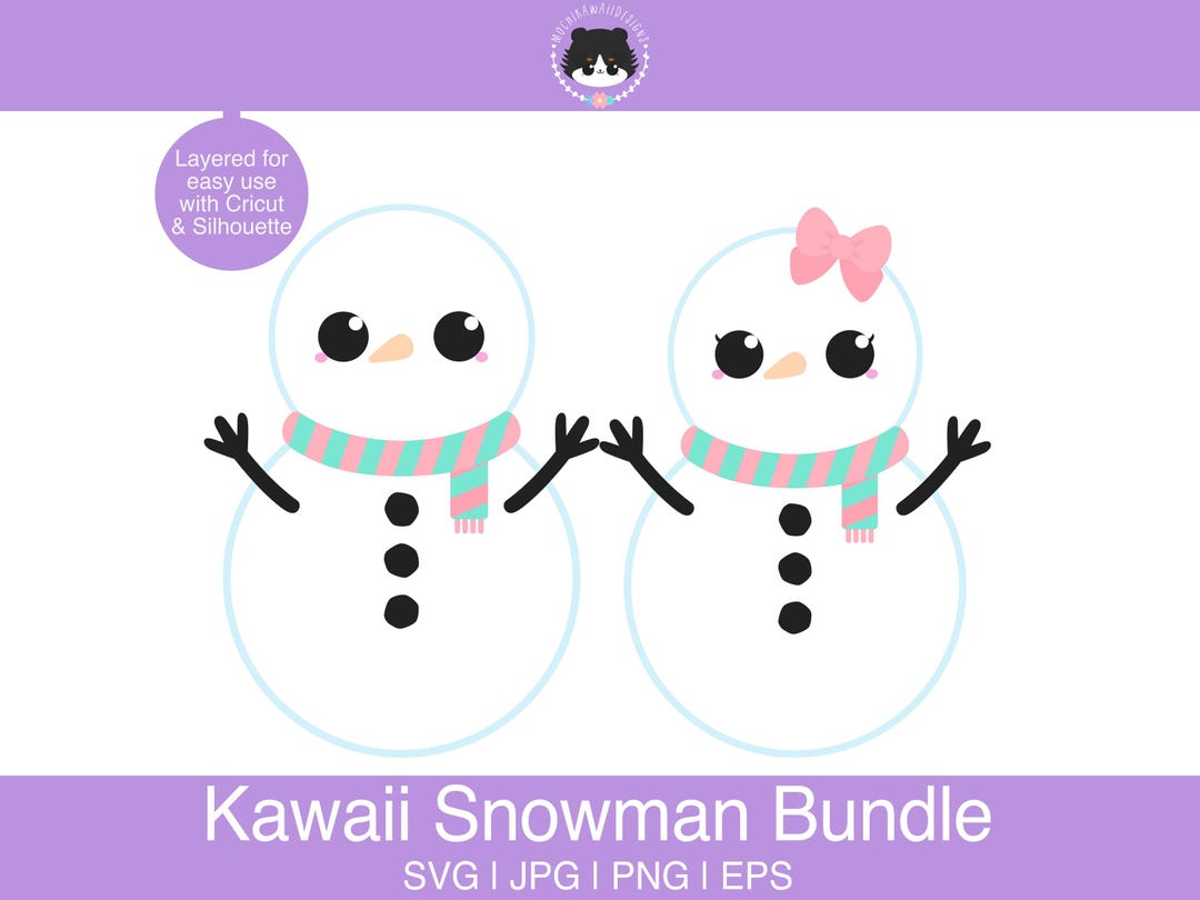 Snowwoman & Snowman SVG Bundle - Layered for Easy Use | Winter Svg, Eps ...