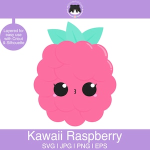 Kawaii Raspberry SVG | Kawaii Fruit Svg - Layered for Easy Use | Svg ...
