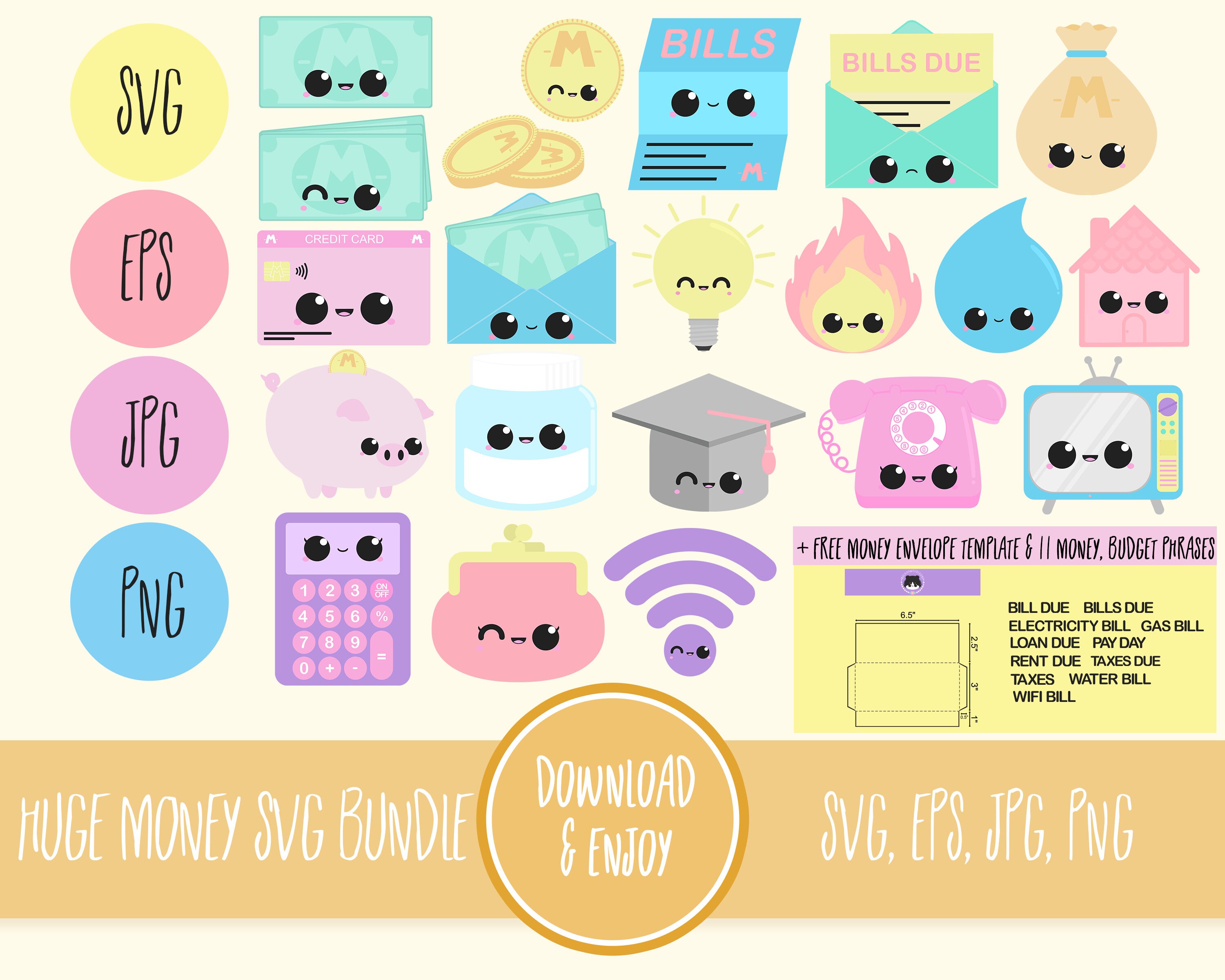 Money SVG Bundle | Finance SVG Designs - Layered for Easy Use | Svg ...