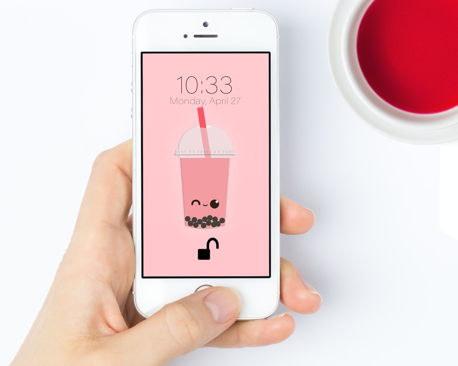 Kawaii Bubble Tea Phone Wallpaper Kawaii Phone Background - Etsy