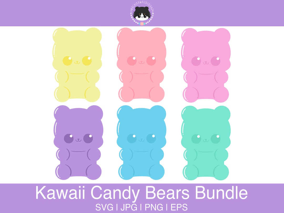 Kawaii Candy Bear SVG Bundle - Layered for Easy Use | Cute Bear Svg ...