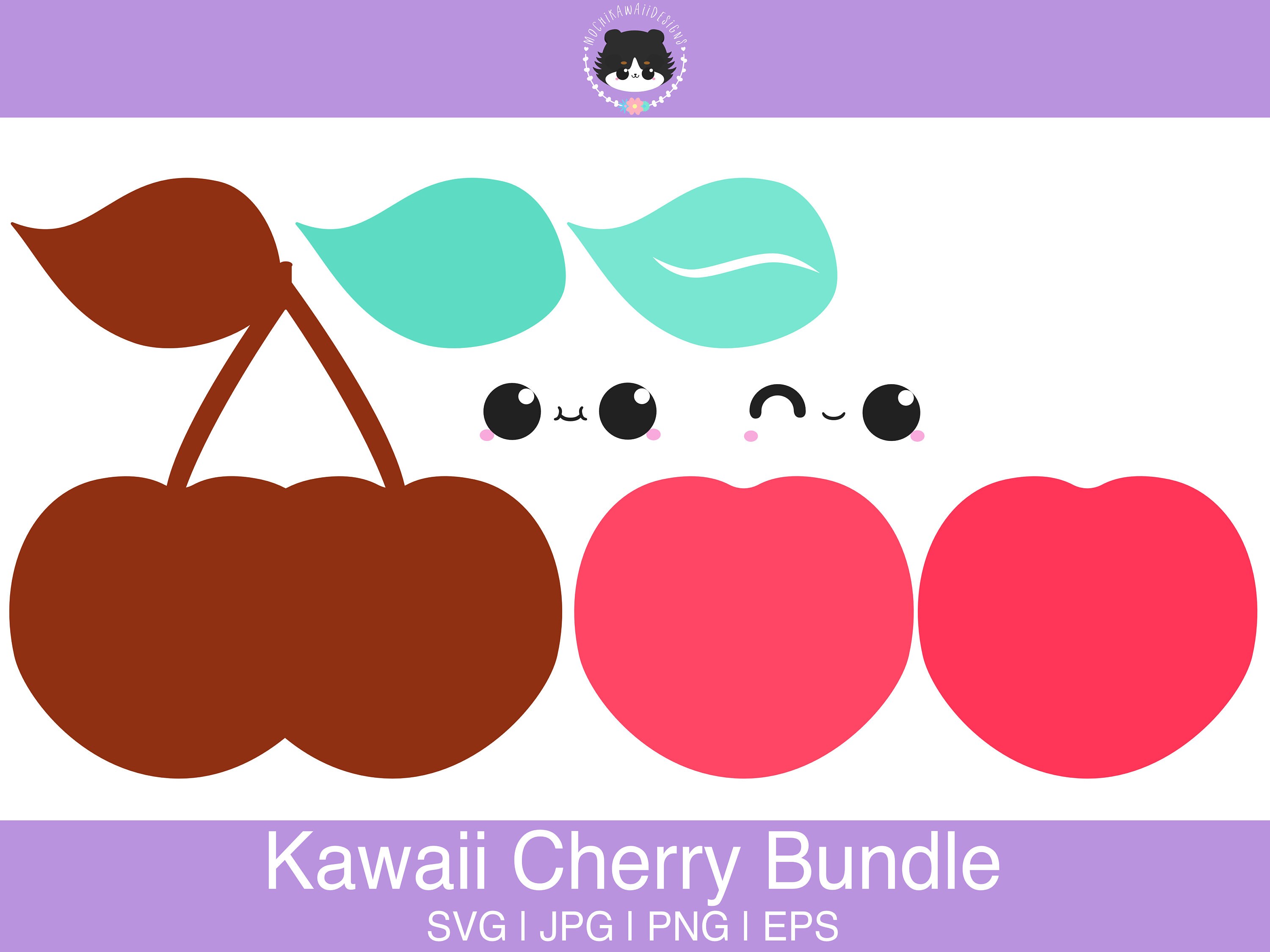 Cherry SVG & Cherries SVG Kawaii Svg Bundle Layered for Easy Use Fruit ...
