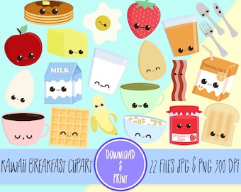 Cute Breakfast Clipart Food Clip Art Watercolor - Etsy