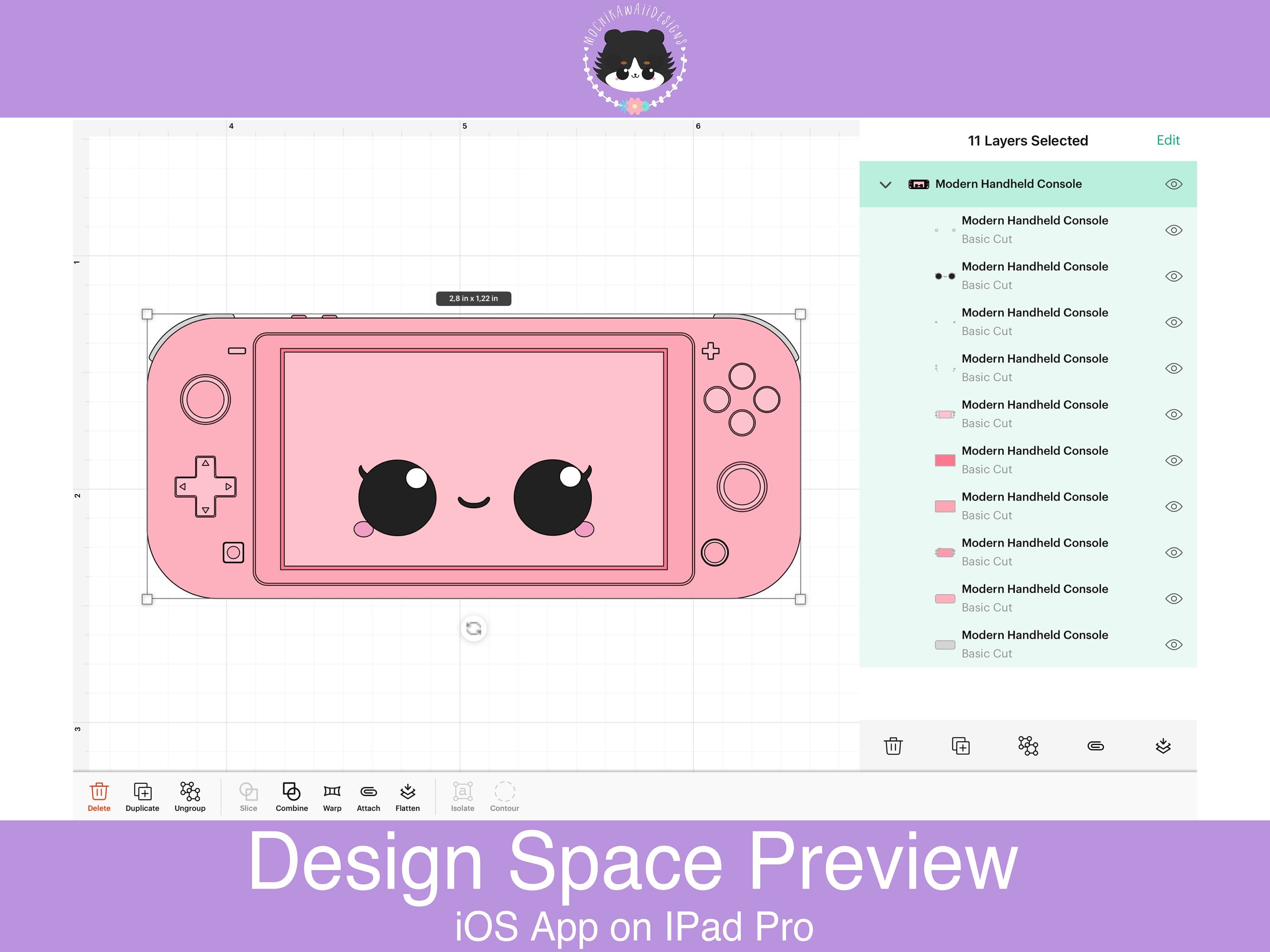 Kawaii Modern Handheld Console SVG - Layered for Easy Use | Cute Gaming ...