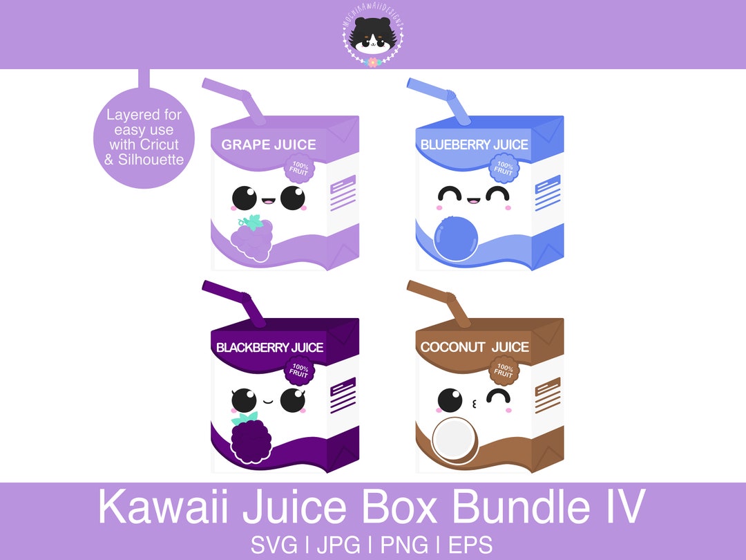 Juice Box SVG Bundle I: Grape, Blueberry, Blackberry & Coconut ...