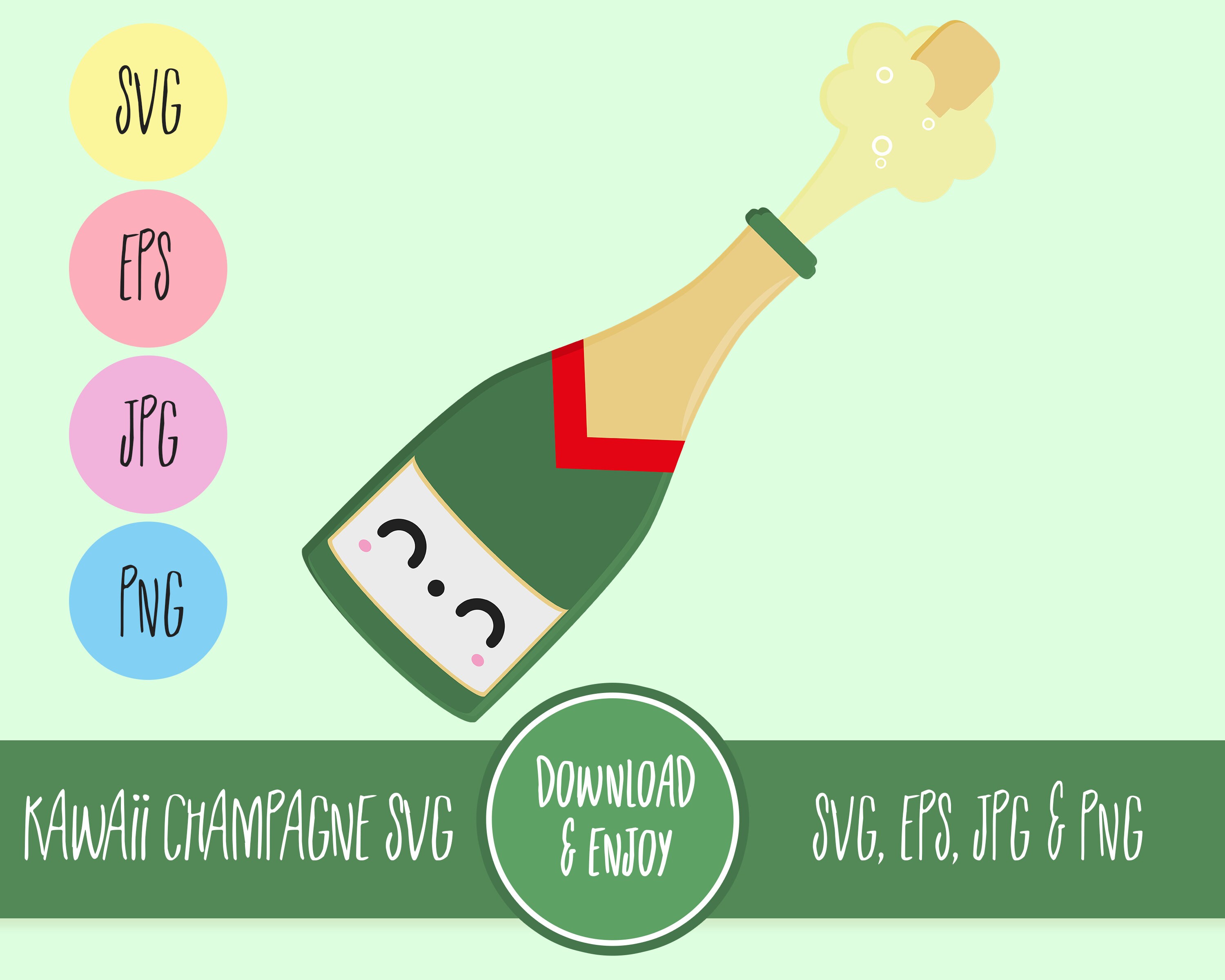 Champagne Bottle SVG | Champagne SVG - Layered for Easy Use | Svg, Eps ...