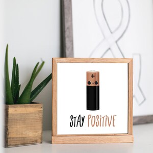 Kawaii Battery Printable Wall Art "stay Positive" | Kawaii Printable ...