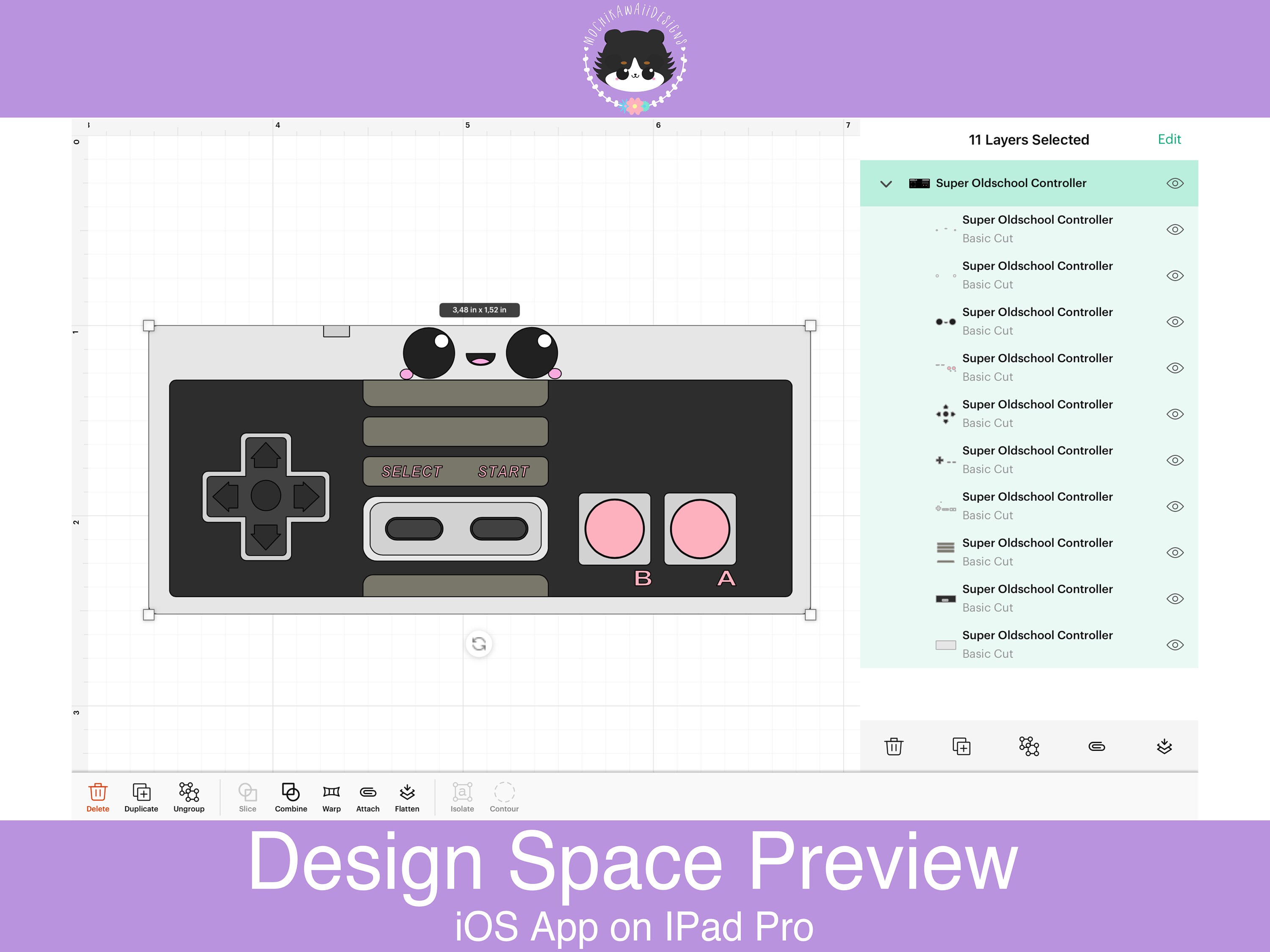 Kawaii Super Oldschool Controller SVG - Layered for Easy Use | Cute ...