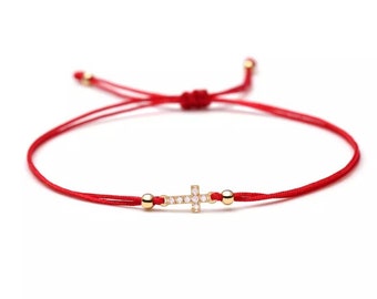 Red Cross Bracelet - Etsy