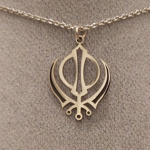 Khanda Silver Pendant Necklace | Etsy