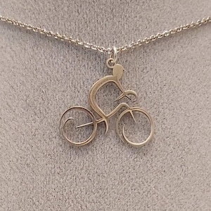 Silver Bicycle Pendant Necklace - Etsy