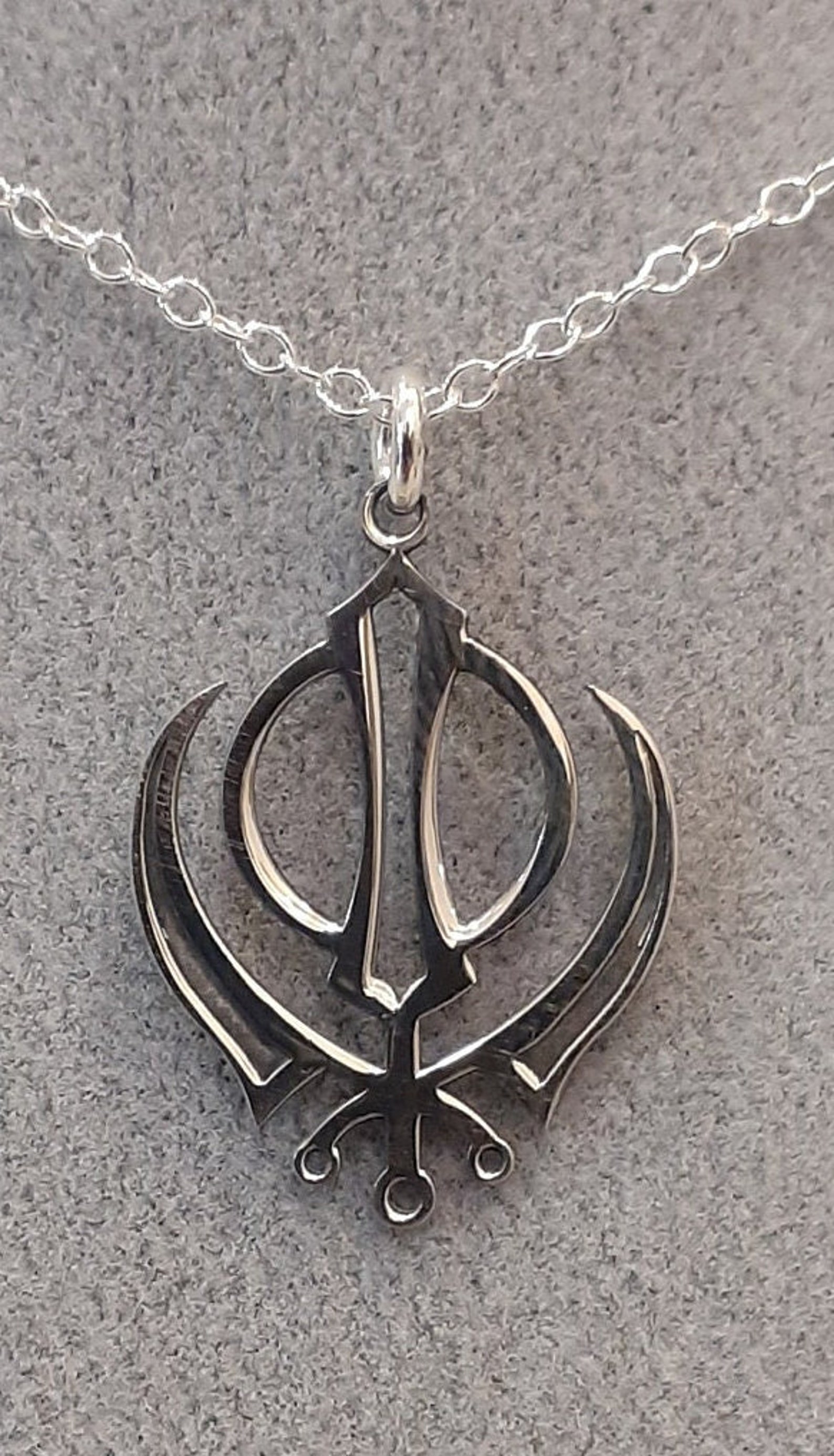 Khanda Silver Pendant Necklace - Etsy