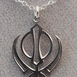 Khanda Silver Pendant Necklace - Etsy