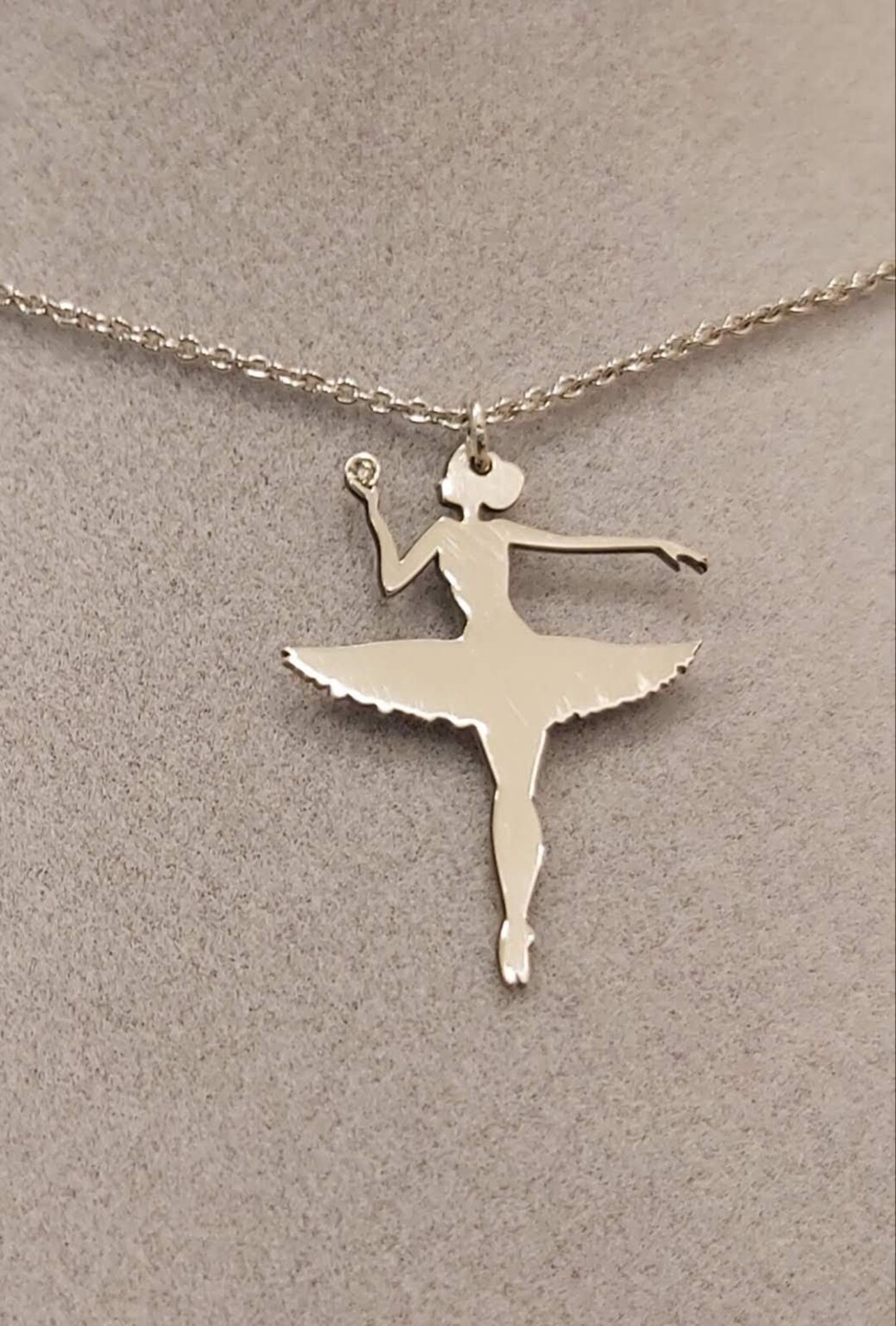 Silver and Diamond Dancer Pendant Necklace - Etsy