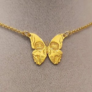 Silver Skull Butterfly Pendant Necklace - Etsy