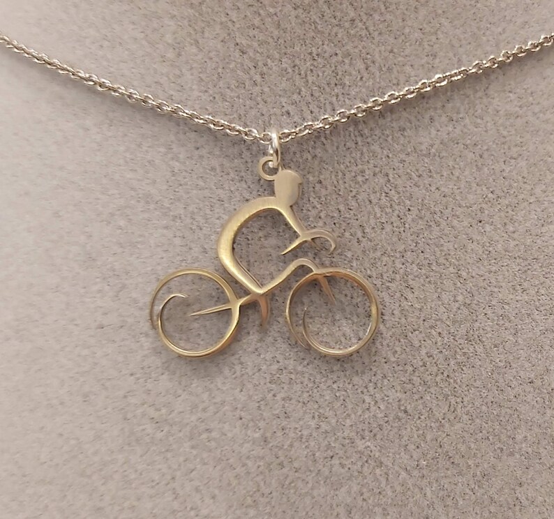 Silver Bicycle Pendant Necklace - Etsy