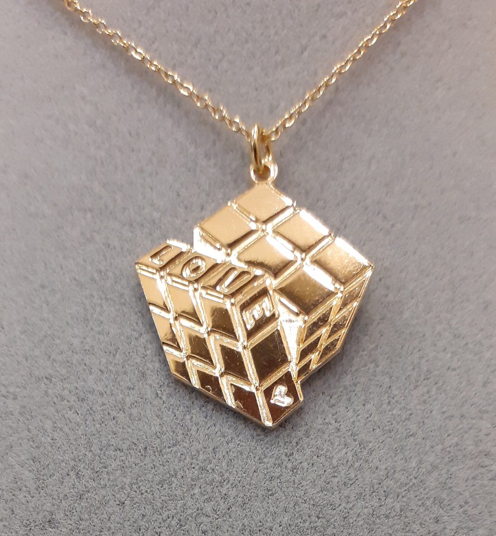 Pendant Necklace Silver Customizable Rubik's Cube - Etsy