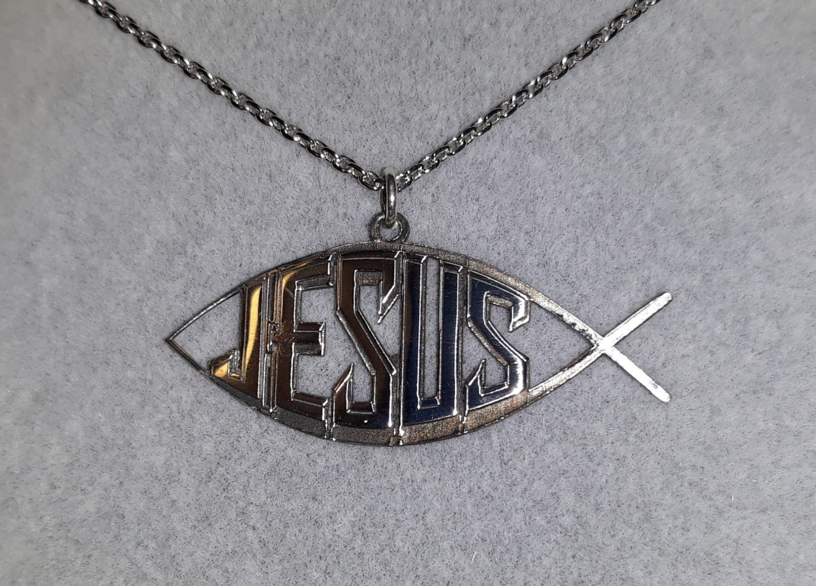 Christian Ichthus Symbol Pendant Necklace Silver | Etsy