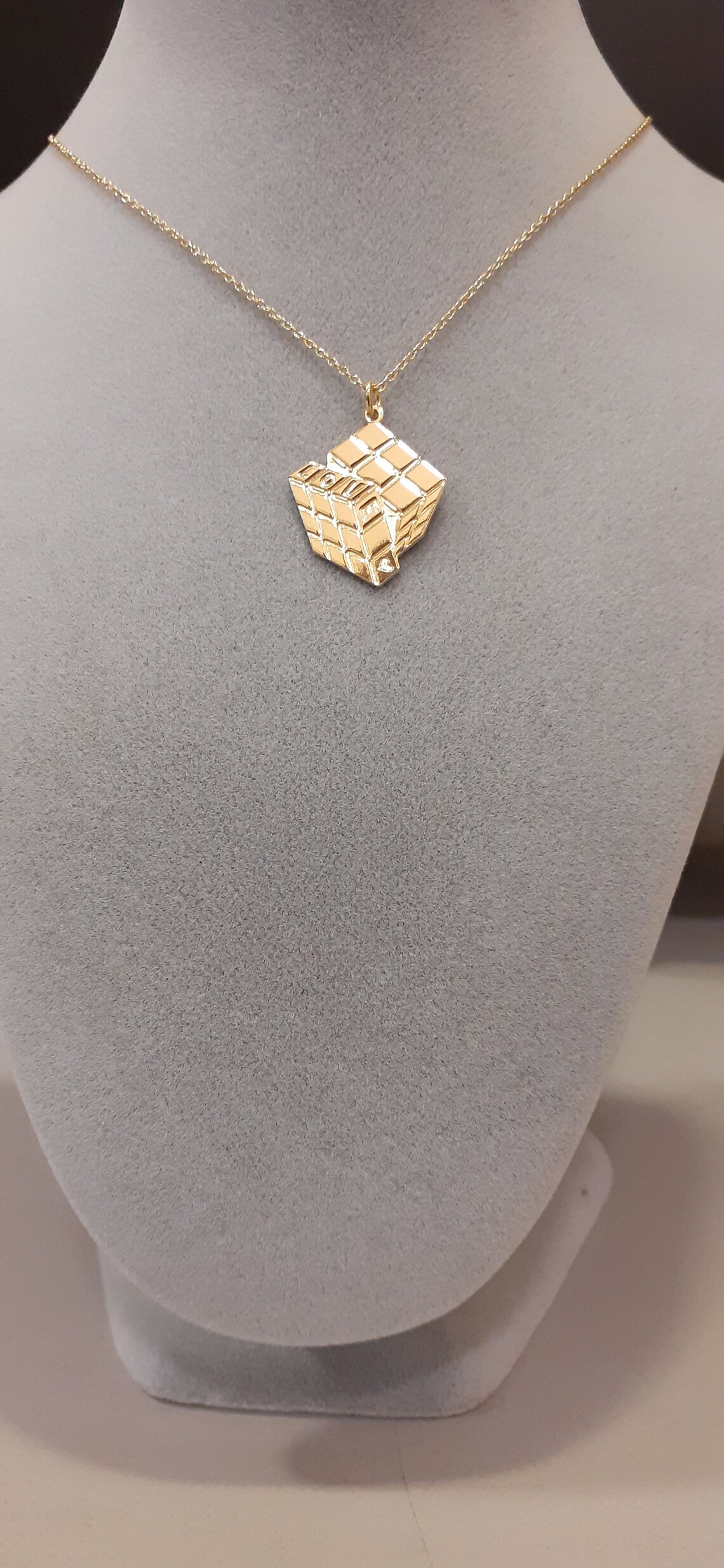 Pendant Necklace Silver Customizable Rubik's Cube - Etsy