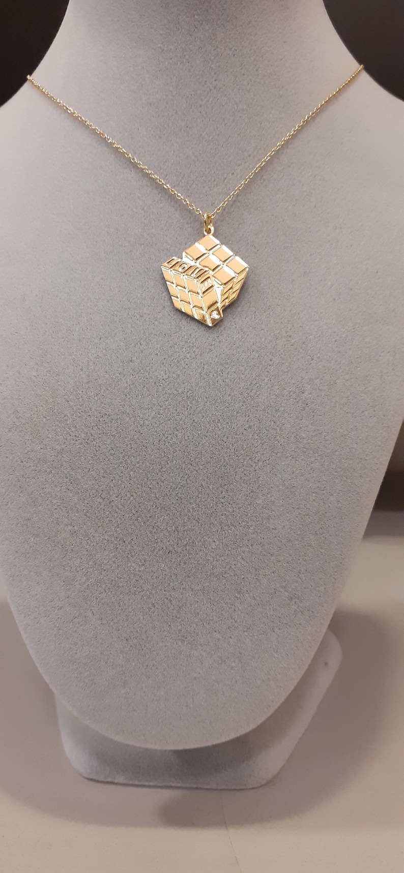 Pendant Necklace Silver Customizable Rubik's Cube - Etsy