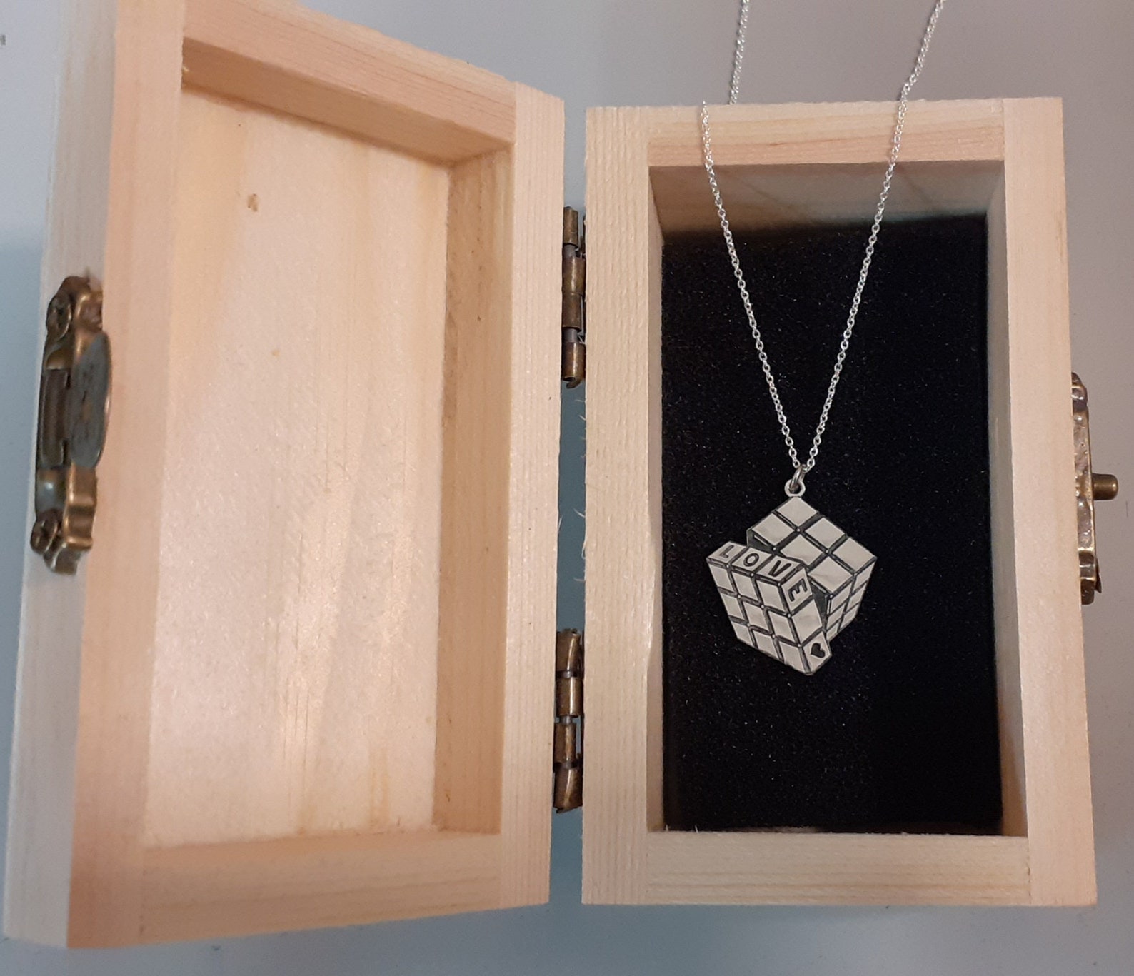 Pendant Necklace Silver Customizable Rubik's Cube - Etsy