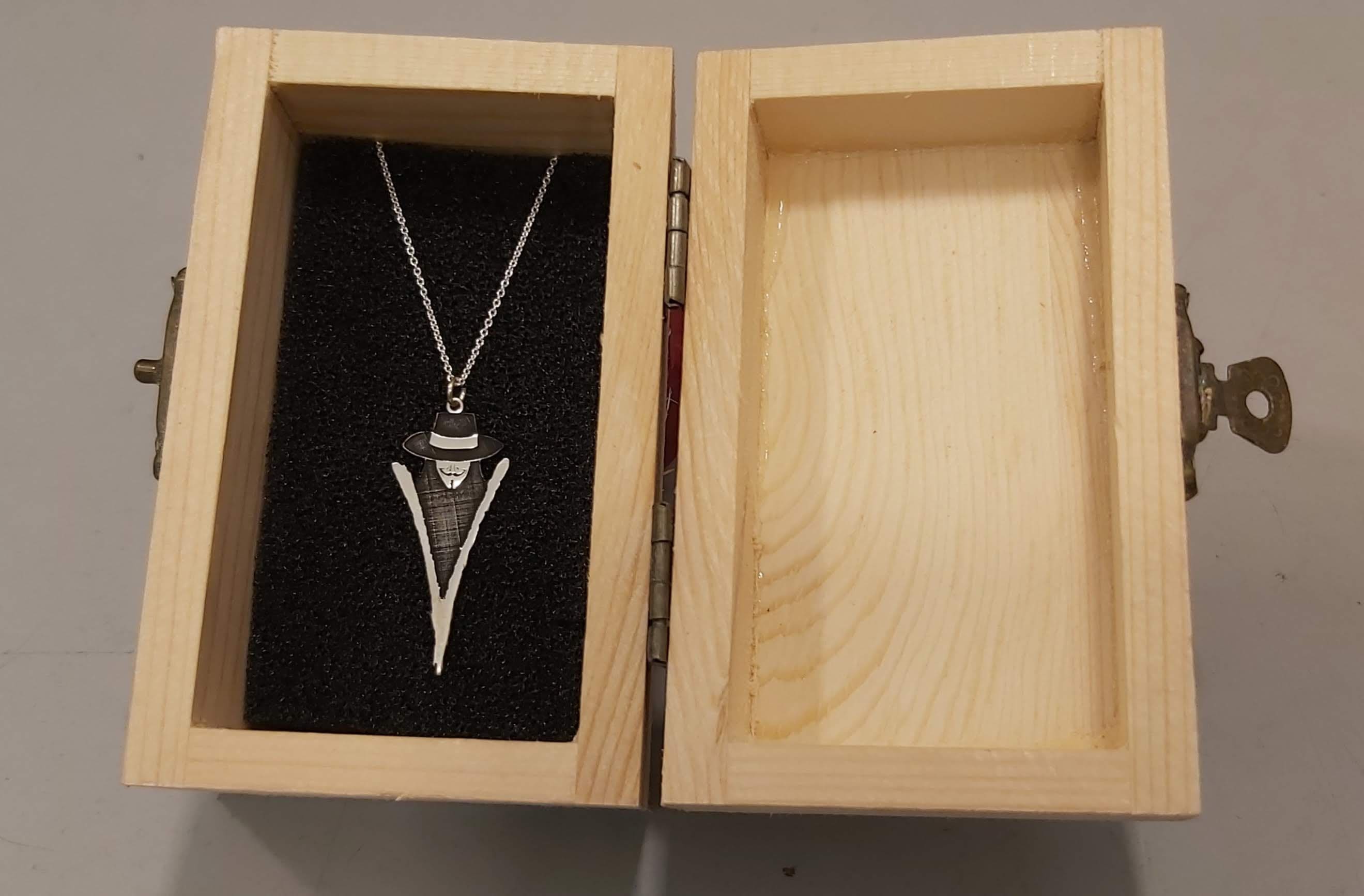 V for Vendetta Anonymous Silver Pendant Necklace | Etsy