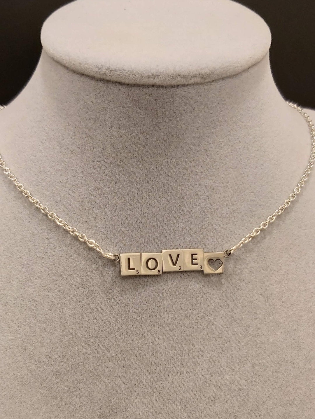 Personalized Scrabble Pendant Necklace Silver - Etsy