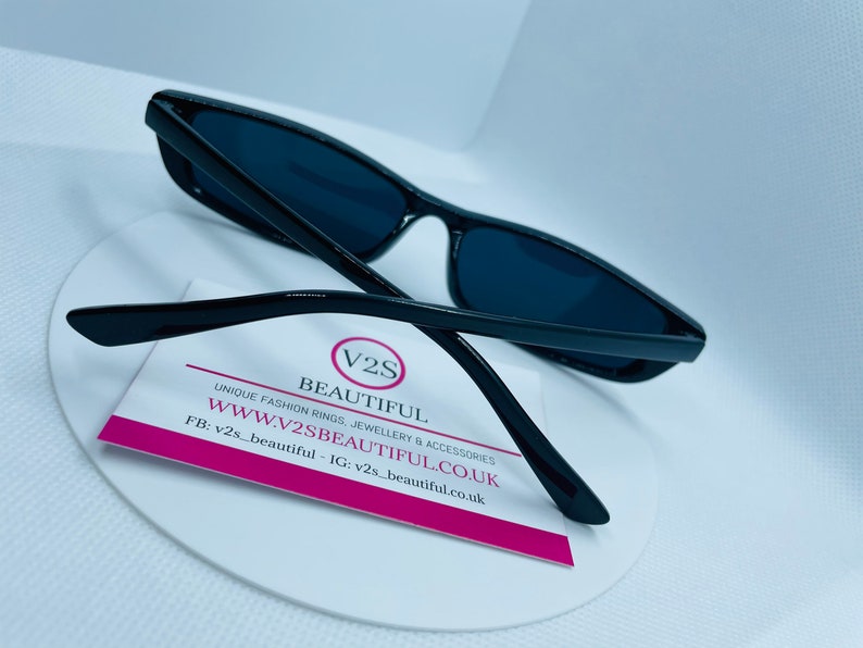 Black Rectangle Sunglasses Retro Vintage Style Sunglasses Etsy Uk
