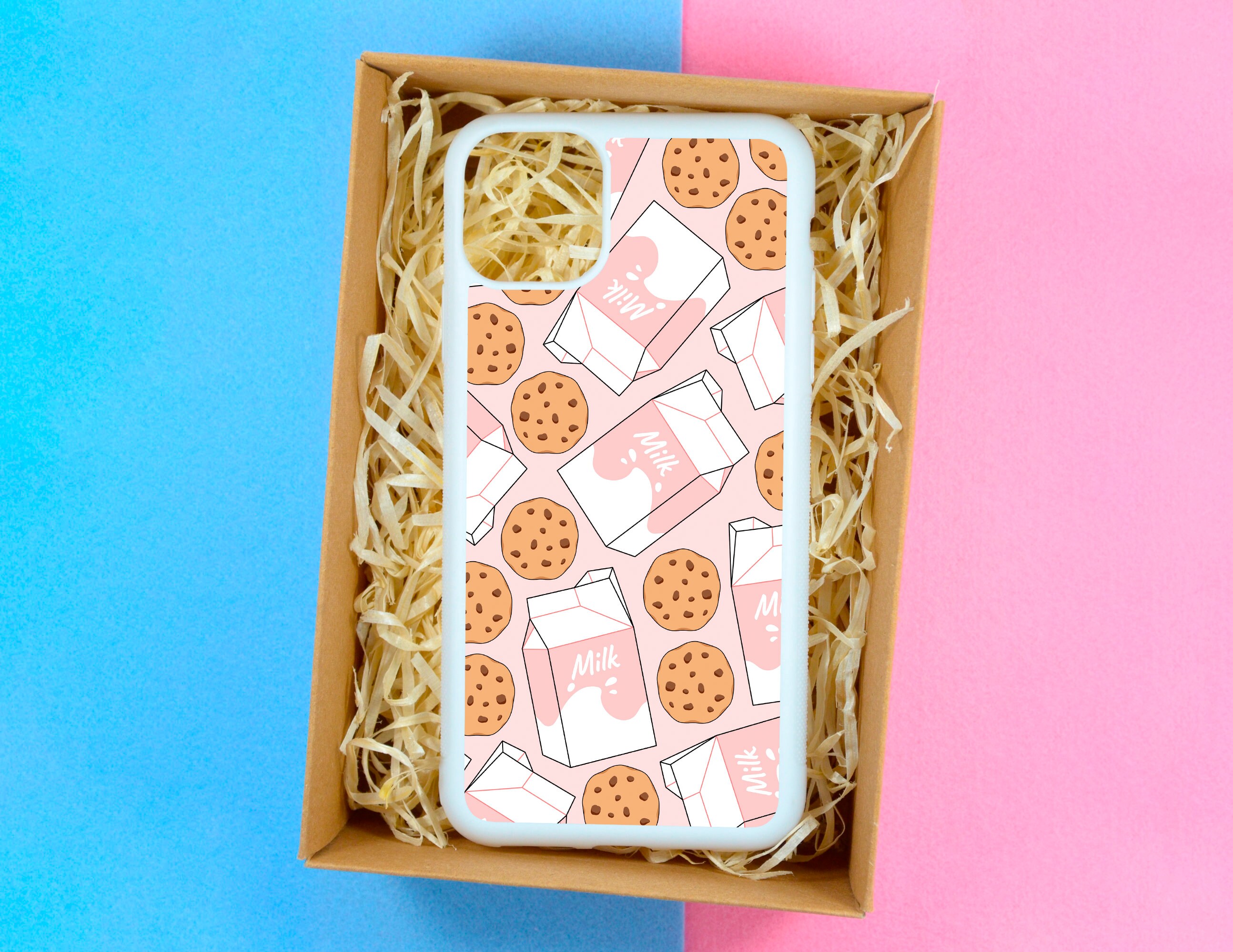 Cute Strawberry Milk & Cookies Phone Case Kawaii iPhone 13 Pro 13 Mini ...